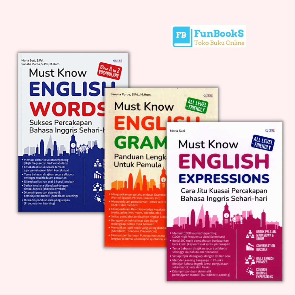 Jual BUKU BAHASA INGGRIS MUST KNOW ENGLISH WORDS, GRAMMAR, EXPRESSIONS ...