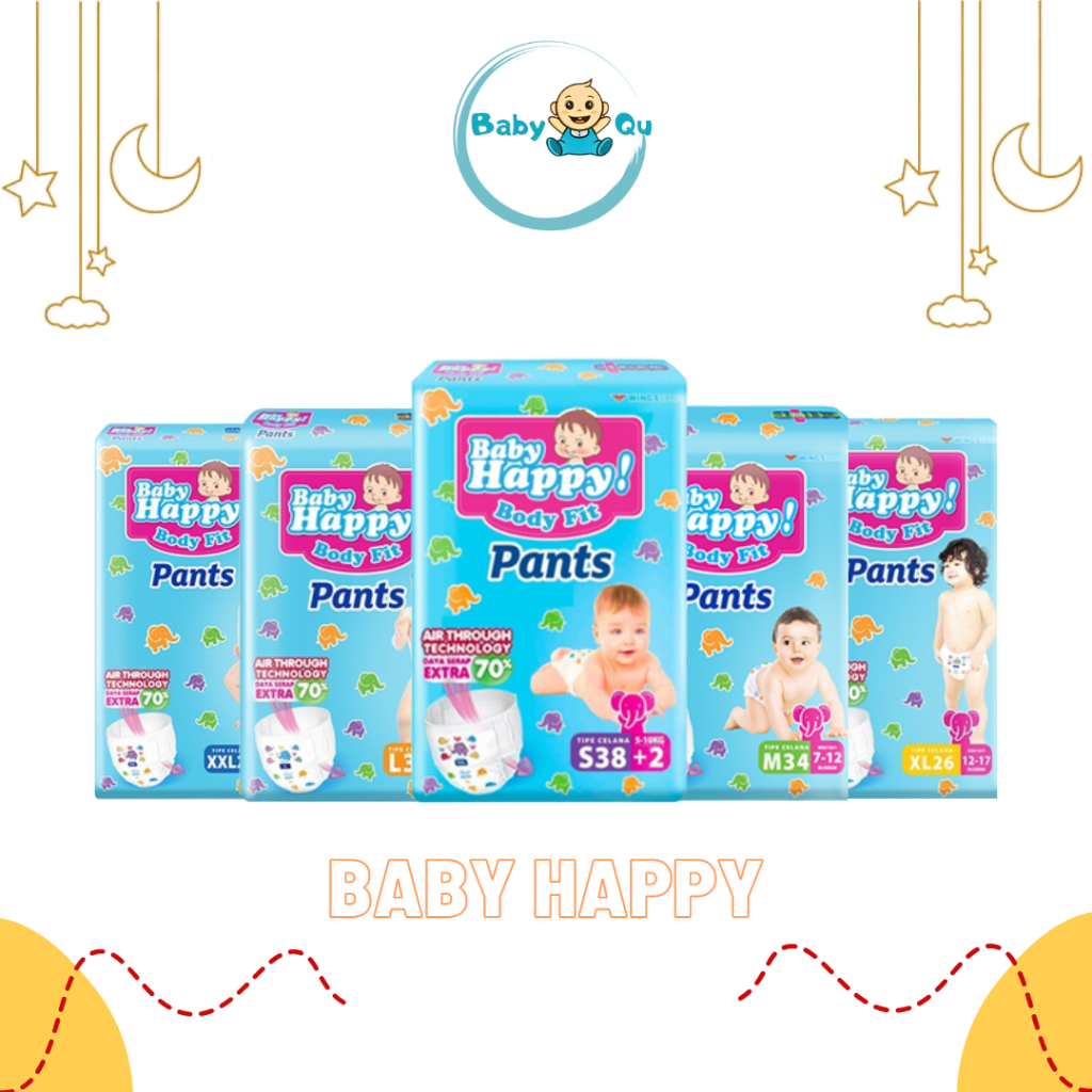 Jual Baby Happy Pants S40 M34, L30, XL26, XXL24 | Shopee Indonesia