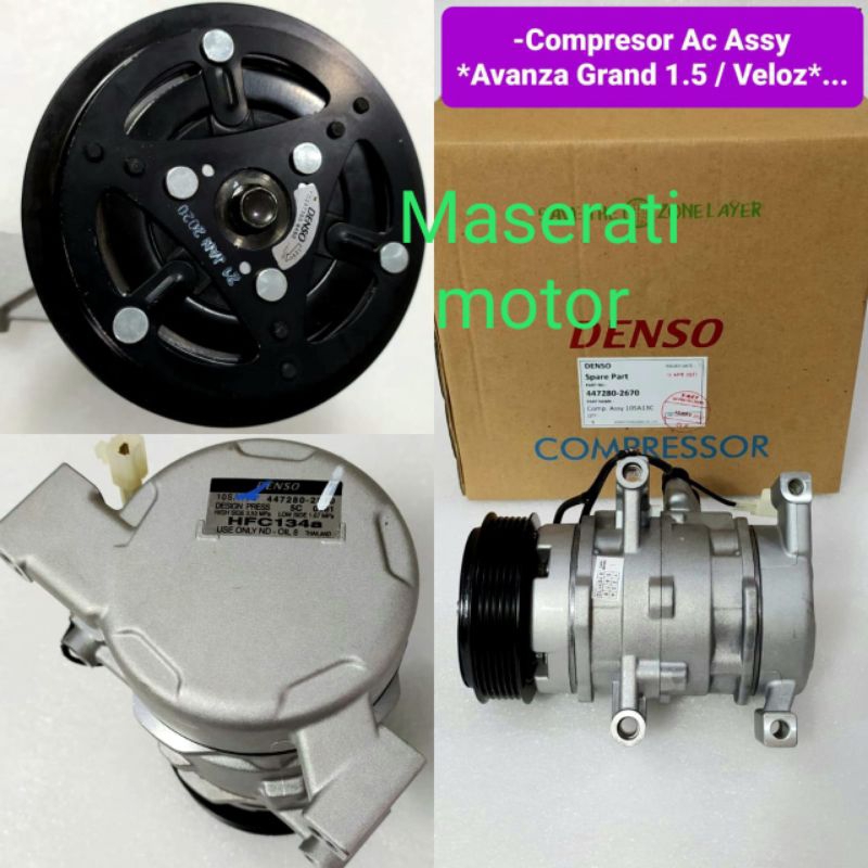 Jual KOMPRESOR AC/COMPRESOR AC ASSY TOYOTA GRAND AVANZA/ALL NEW VELOZ 1,5(NO PART 447280-2670 ...