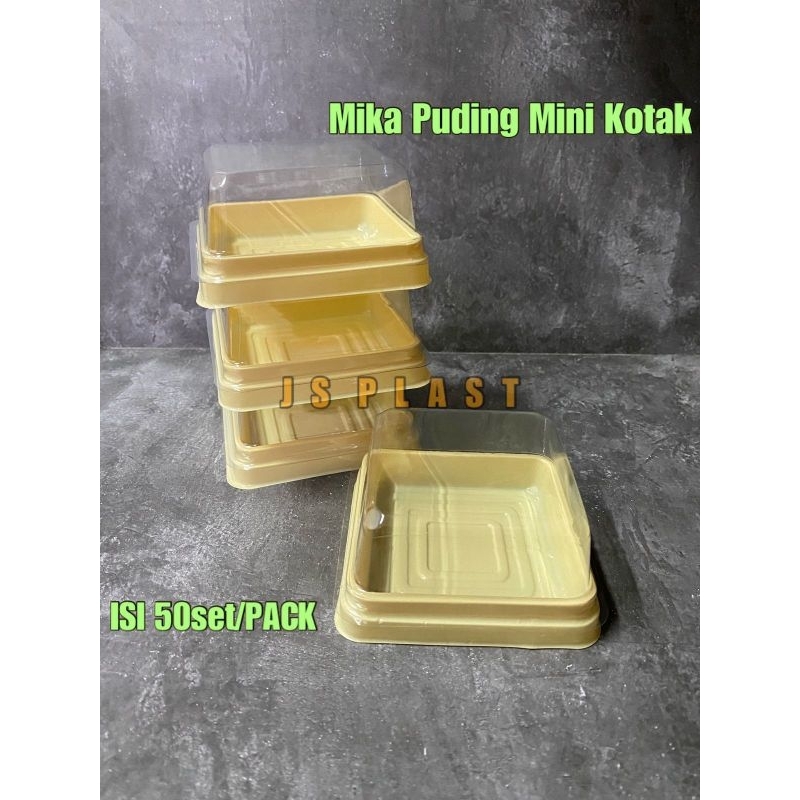Jual (ISI 50SET) Mika Puding Mini Kotak / Tray Mooncake Mini - Tray Mini Cake | Shopee Indonesia