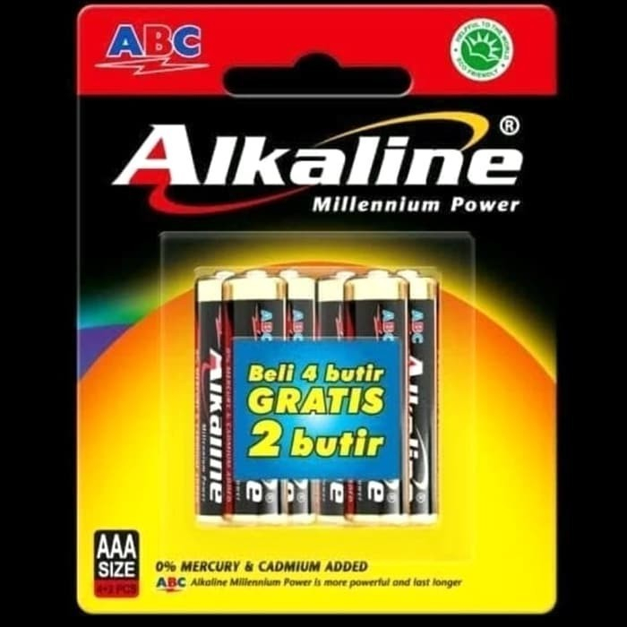 Jual Baterai Alkaline ABC A3 4+2 Battery Remote Ac ABC Batere AAA Isi 6 ...