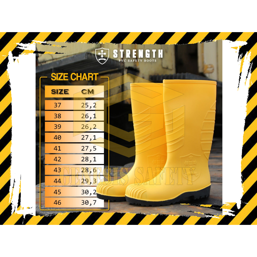 Jual SEPATU SAFETY BOOTS PROYEK PVC KUNING UJUNG BESI STEEL TOE ...
