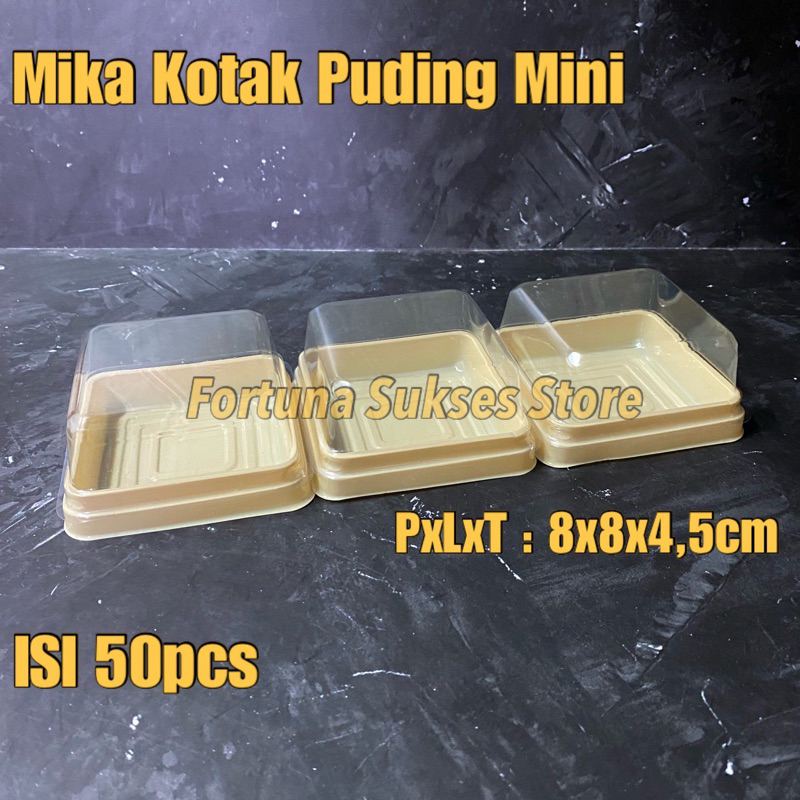 Jual ISI 50set Mika Puding Mini Kotak - Tray Mooncake Mini Kotak Box ...