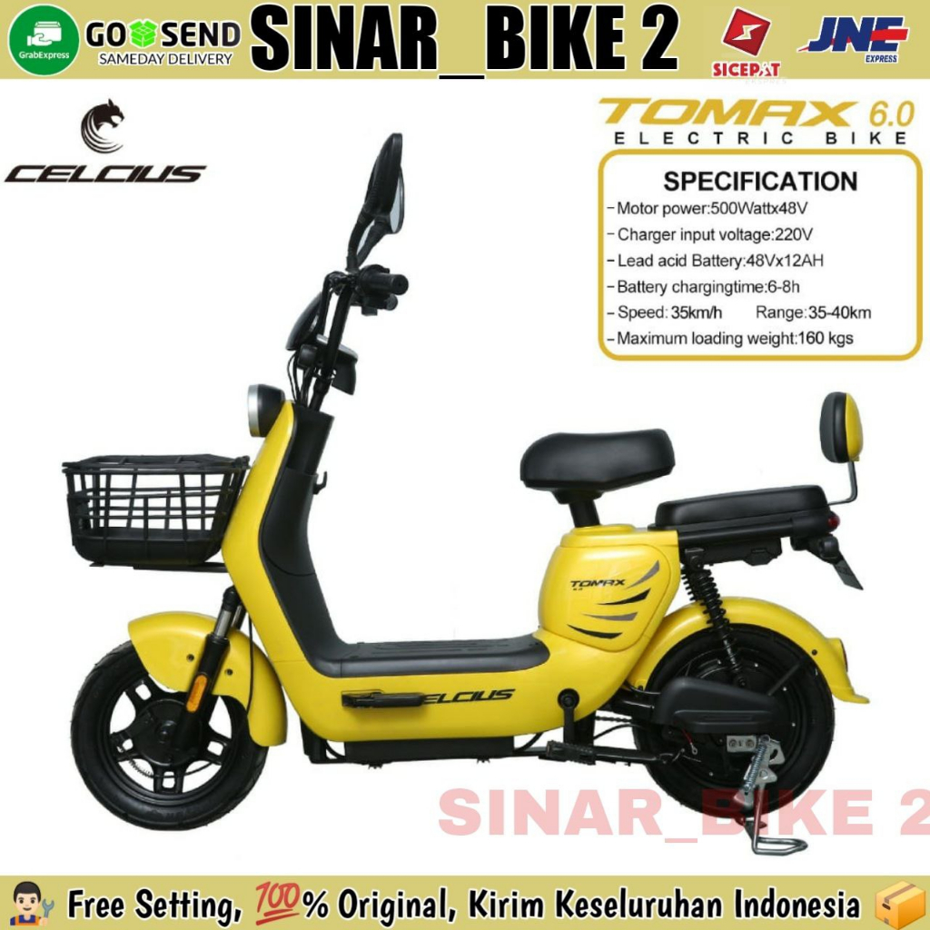 Jual Sepeda Listrik CELCIUS TOMAX 6.0 & TOMAX X3 Electric E Bike 500 ...