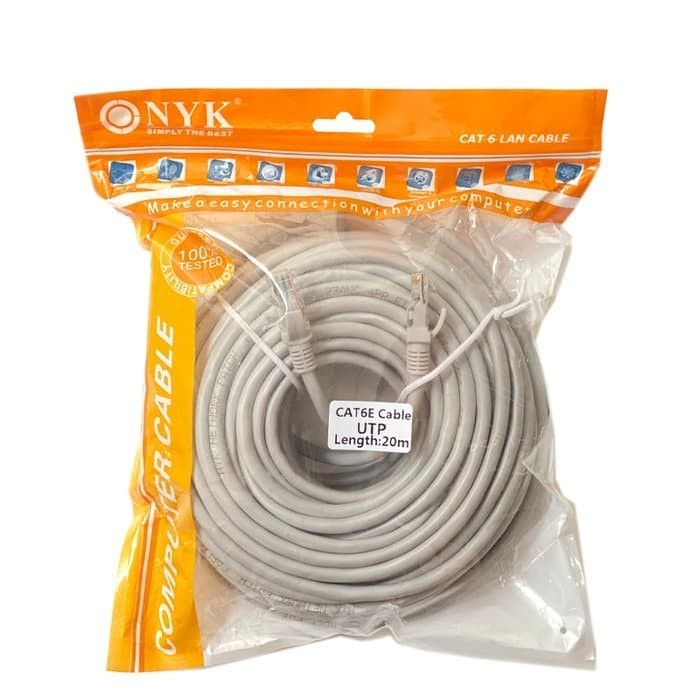 Jual Kabel Lan CAT 6 RJ45 NYK Kabel UTP CAT 6 RJ45 Ethernet 20 Meter ...