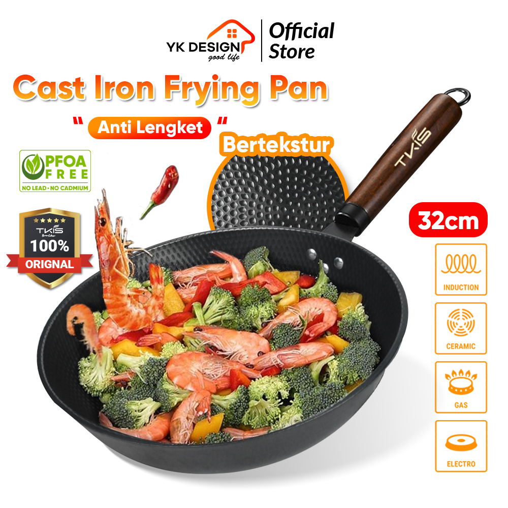 Jual TKIS BY YK DESIGN Wajan Antilengket Honeycomb Hybrid 32 CM Wok Pan Anti Lengket TK-850-A01 ...