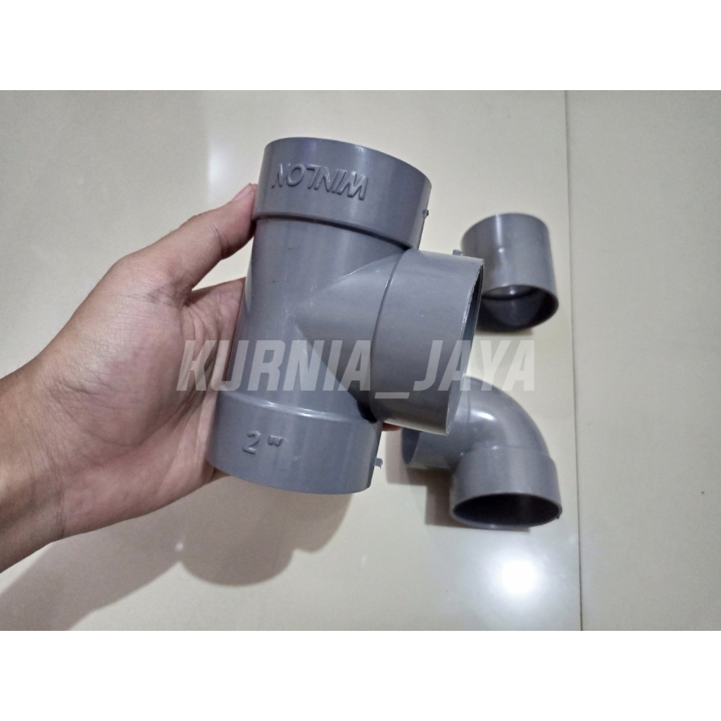 Jual SAMBUNGAN PIPA PVC UKURAN 2 INCH ( TEE, KNEE, SOCKET dan DOP ) | Shopee Indonesia