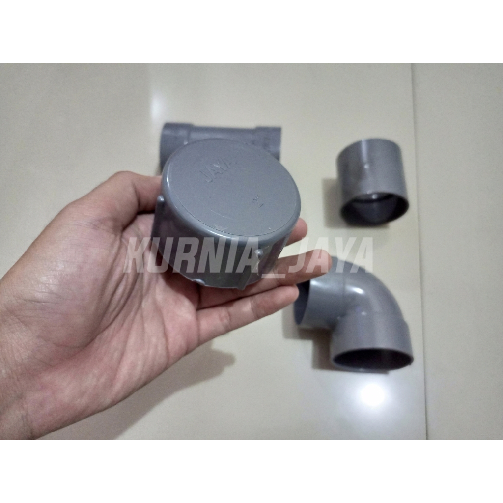Jual SAMBUNGAN PIPA PVC UKURAN 2 INCH ( TEE, KNEE, SOCKET dan DOP ) | Shopee Indonesia