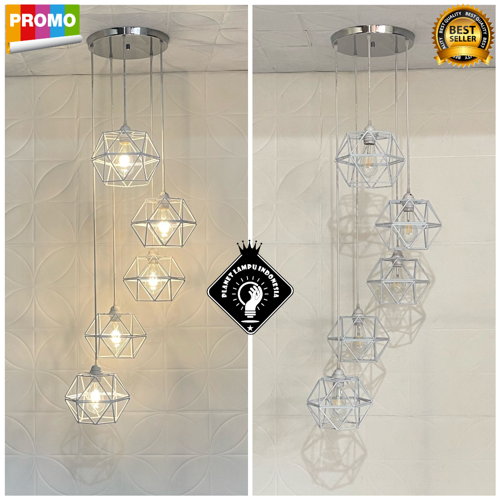 Jual Lampu Gantung Void Tangga 5in1 minimalis Modern Vintage Klasik ...