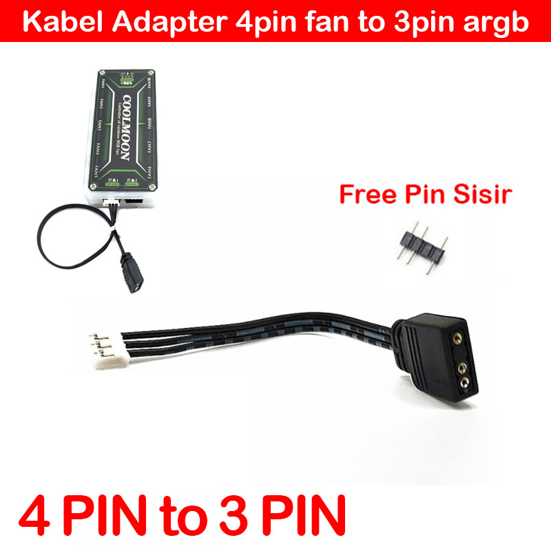 Jual Kabel Adapter ARGB Fan 4pin / 6pin to 3pin 5v mobo led strip kipas ...