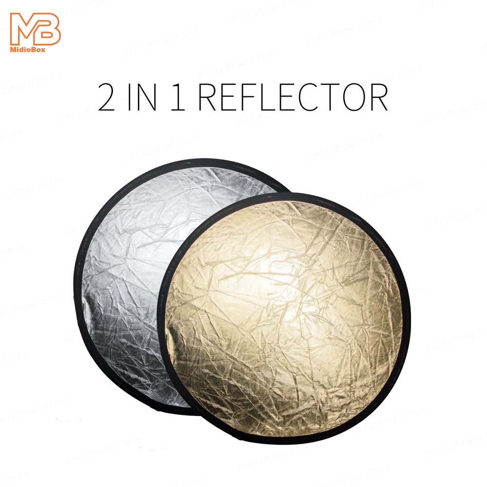 Jual Reflector Fotografi 2in1 Reflector Cahaya Midio Warna Silver Gold ...