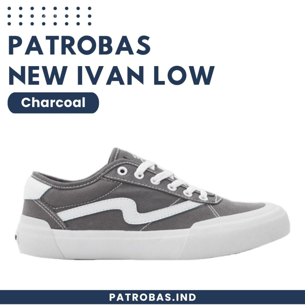 Jual Patrobas New Ivan Low Charcoal Original Sepatu Sneakers Casual Pria Wanita Grey | Shopee ...