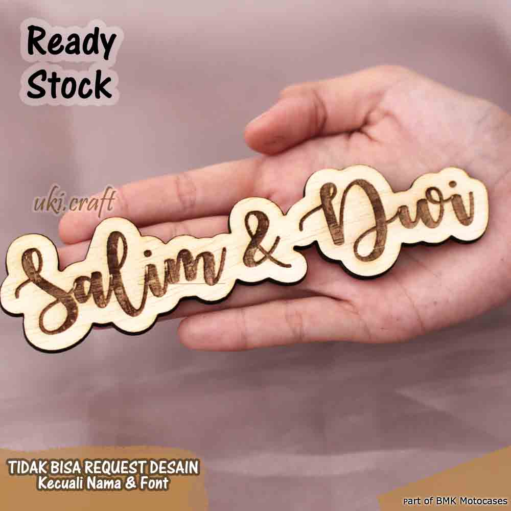 Jual Custom Nama Kayu Ukir Grafir Bentuk Mdf Nama Cutting Bahan Mahar ...