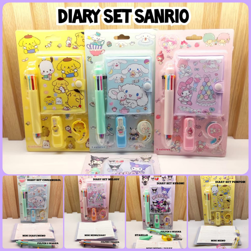 Jual LUCKY CAT - DIARY SET SANRIO | MINI DIARY SET ALAT TULIS SANRIO ...