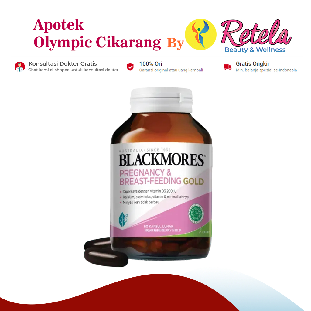 Jual BLACKMORES PREGNANT & BREASTFEEDING GOLD 1 BOTOL 60 TABLET ...