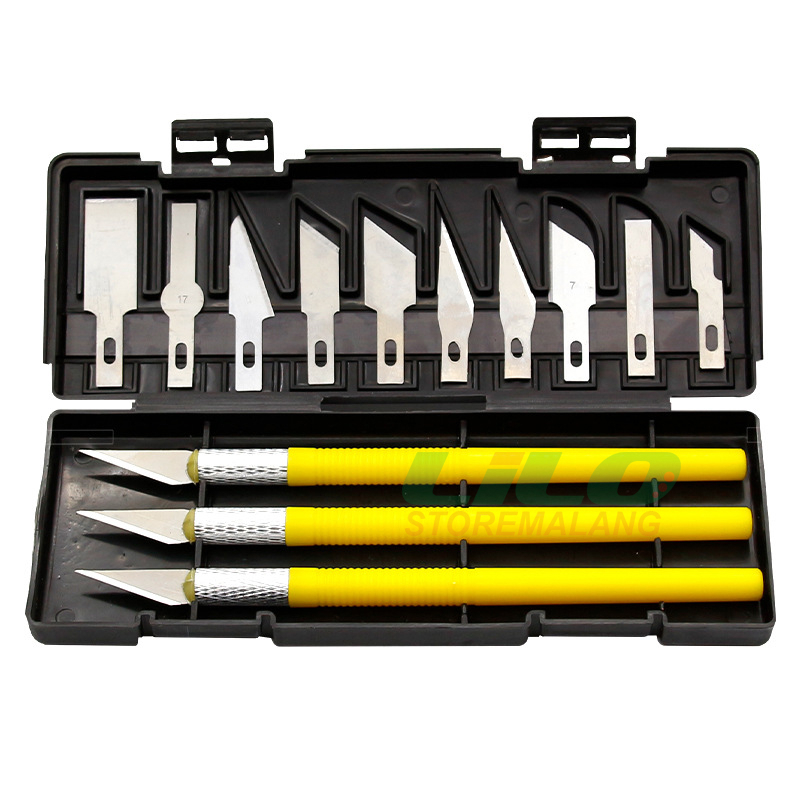 Jual Pisau Cutter Ukir Art Craft Carving Hobby Knife Set 13 Pcs L140 ...
