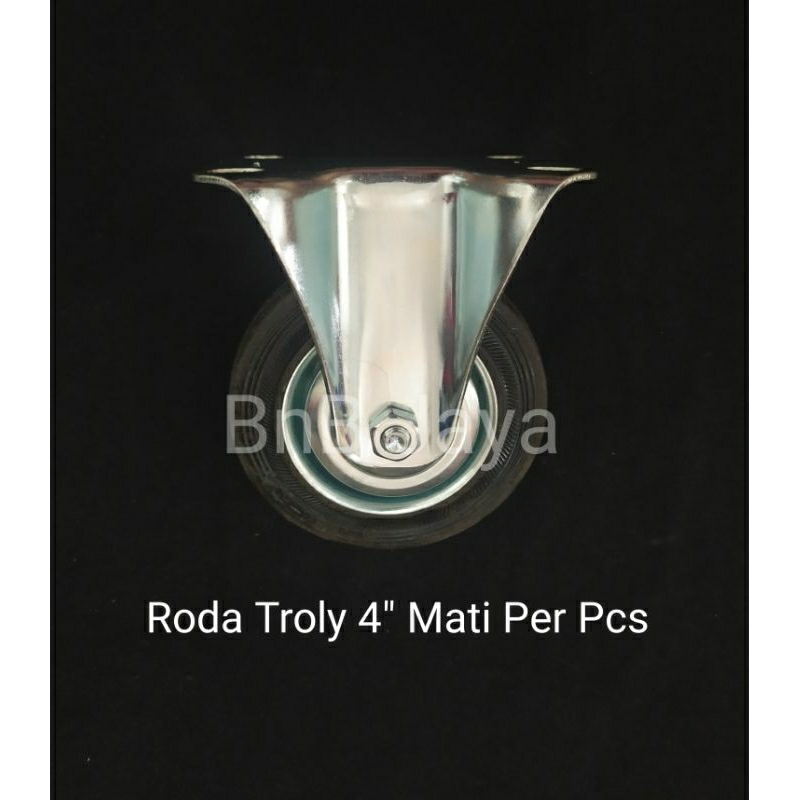 Jual [Per PCS] Roda Troly Gerobak HITAM 4" Mati / Tetap - per pc ...