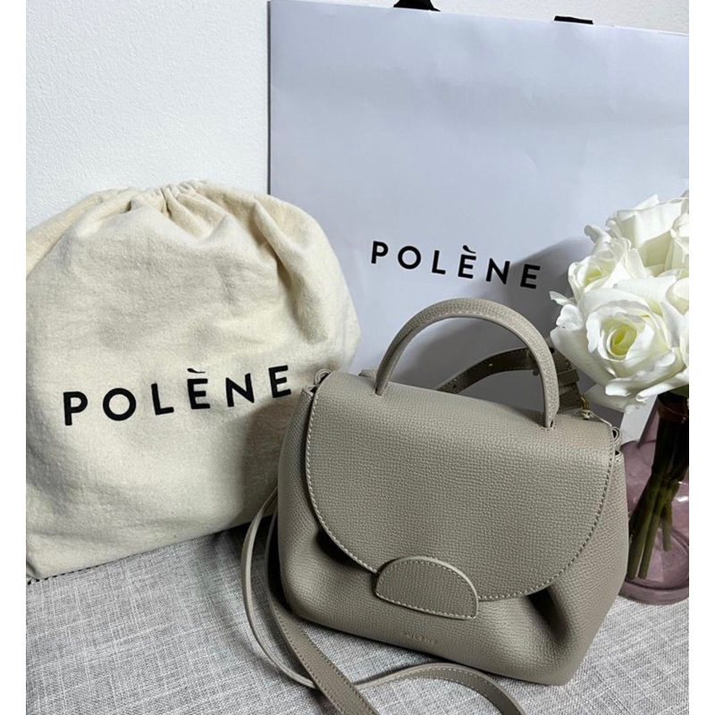 Jual Polene Numero Uno taupe textured sling bag tas authentic | Shopee ...
