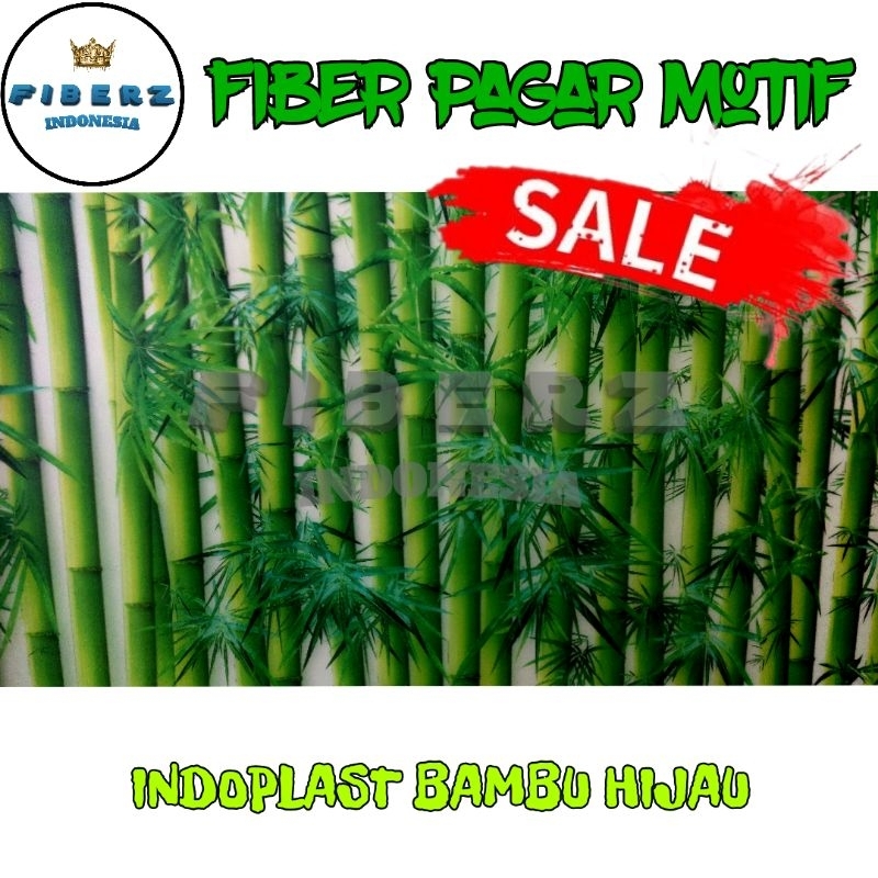 Jual INDOPLAST - Fiber Plastik Penutup Pagar Motif BAMBU HIJAU Meteran ...