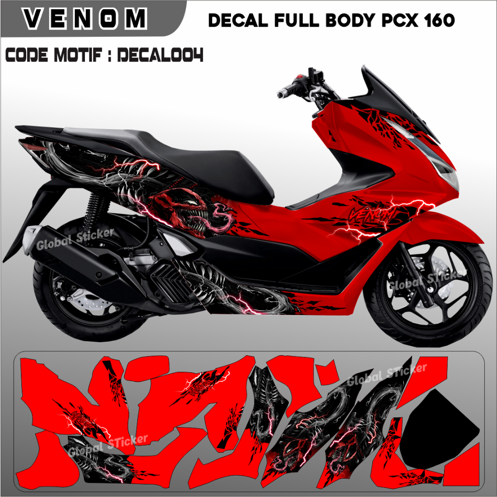 Jual COD DECAL PCX FULL BODY MOTIF VENOM KEREN HONDA PCX MOTIF VENOM ...