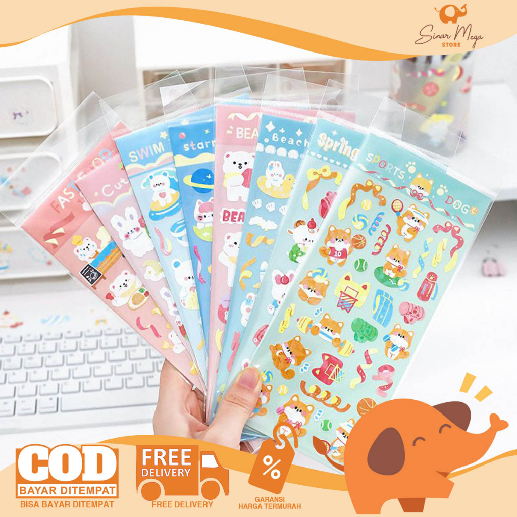 Jual Cute Animal Deco Sticker / Stiker Bujo Motif Hewan Lucu / Bullet ...