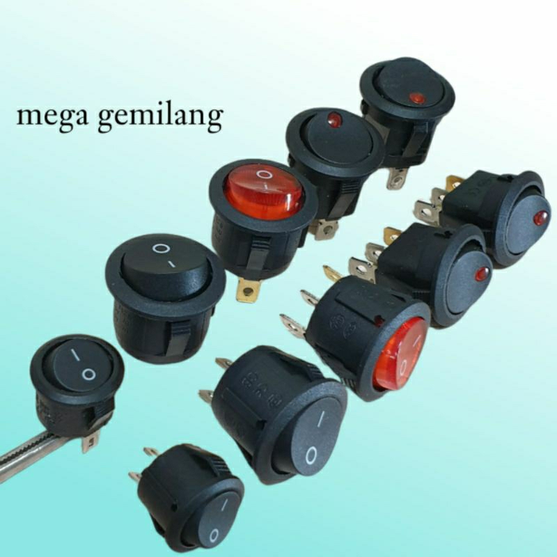 Jual Saklar Bulat / Rocker Switch Bulat / Tombol On Off | Shopee Indonesia