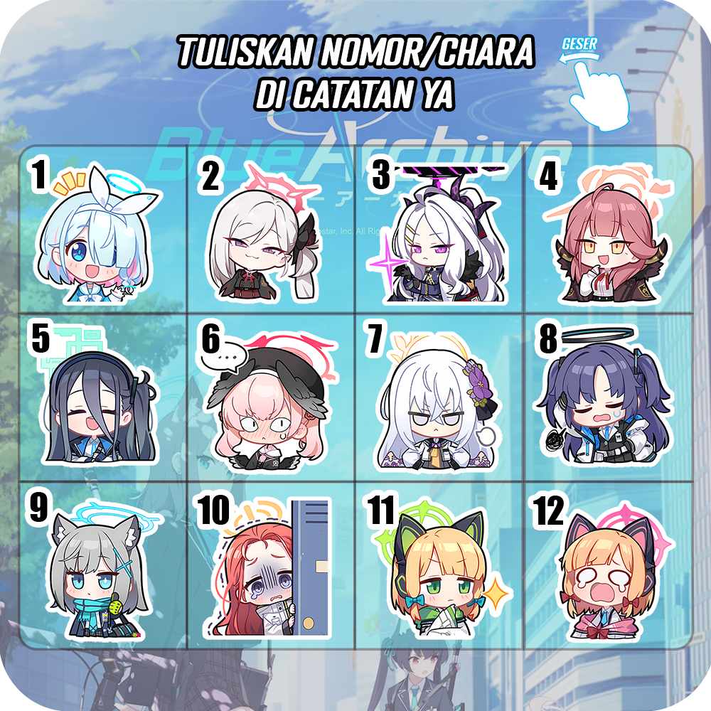Jual Stiker Glossy Blue Archive, Sticker Anime Game Lucu | Shopee Indonesia