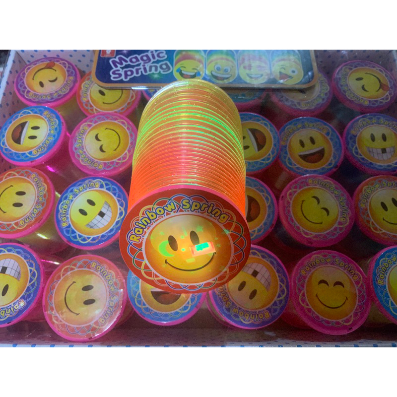 Jual per yoyo spring rainbow diameter 4,5cm/ per smile sedang / mainan ...