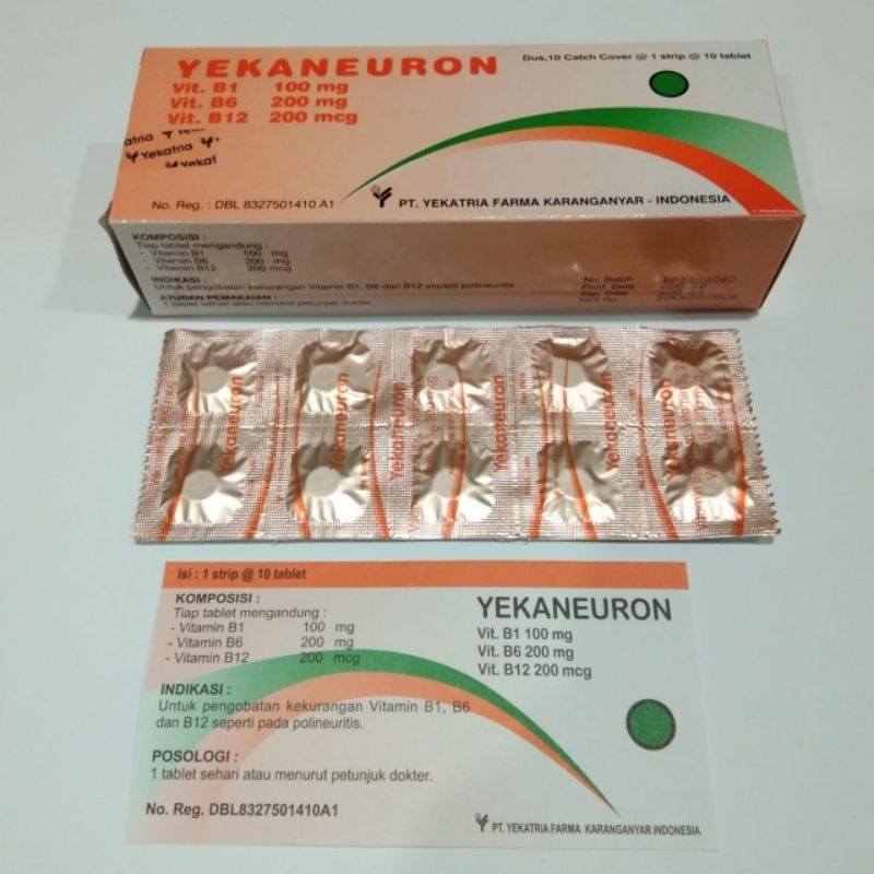 Jual Yekaneuron 100 tab yeka ( Vit B1 B6 B12 ) | Shopee Indonesia