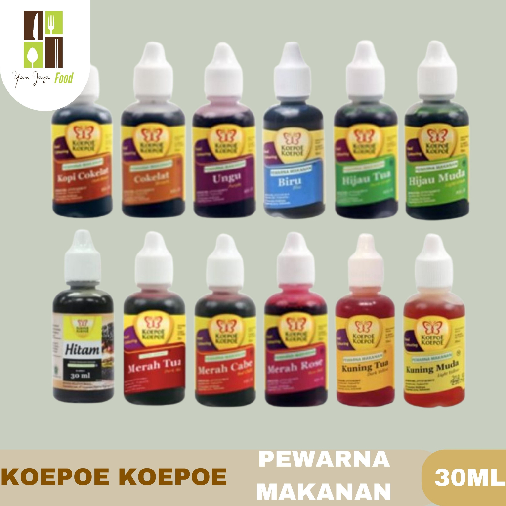 Jual Koepoe Koepoe/ Kupu Kupu Pewarna Makanan All Varian 30 ml | Shopee ...