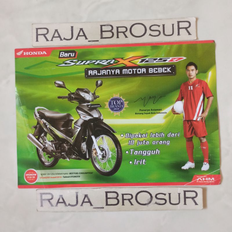 Jual Poster brosur katalog flyer mini Honda Supra X 125D/Supra X 125 D 2010 Ponaryo Astaman ...