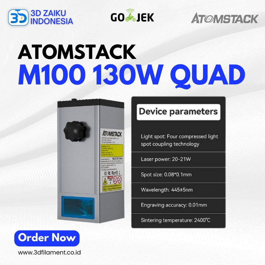 Jual Original Atomstack M100 130W Quad Laser Module Upgrade High Power ...