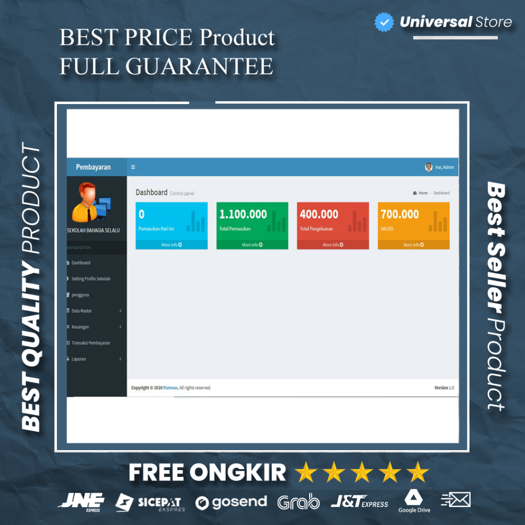 Jual Source Code Web Pembayaran Spp Sekolah Dan Tagihan Lainnya Dengan Php Mysqli Dan Bootstrap