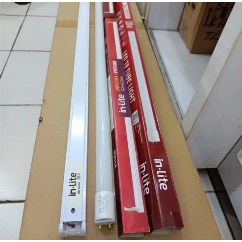 Jual Lampu TL LED T8 18W 120cm/60cm Cahya Putih/Kuning 3000K(Komplit +Rumah) INLITE In-Lite ...
