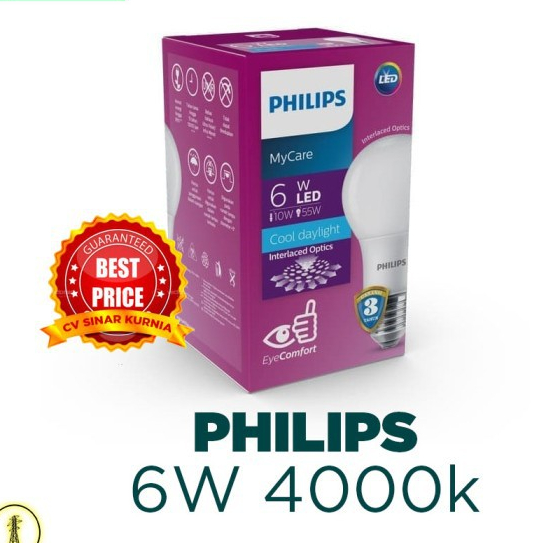Jual HARGA GROSIR Lampu Bohlam LED Philips Mycare 6Watt, 6W, 6 Watt, 6 W Bulb | Shopee Indonesia