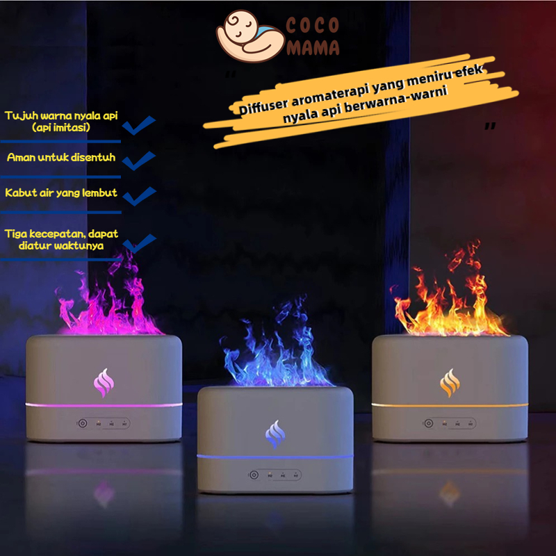 Jual Air Humidifier Aromatherapy Purifier Diffuser Colorful Ilusi Api ...