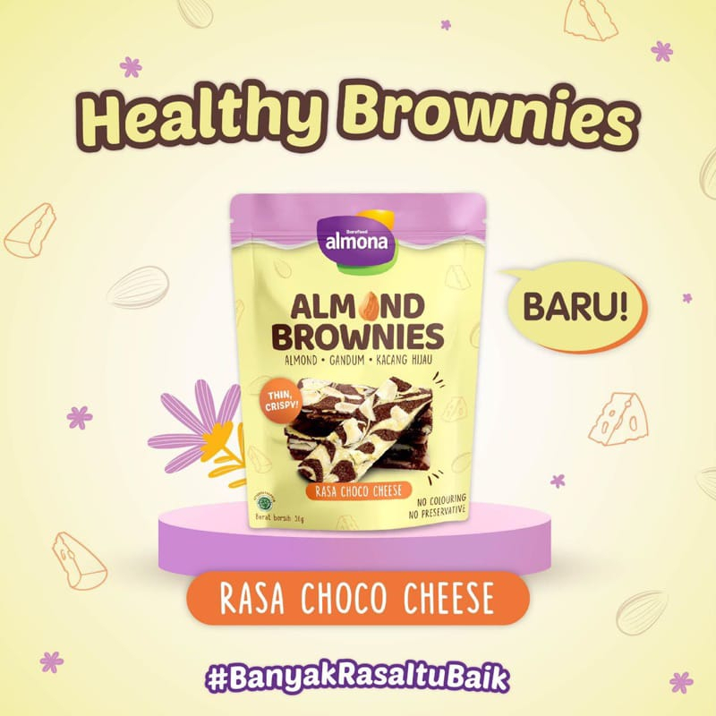 Jual Almona Almond Brownies Cookies Dairy Free Almon Healthy Snack ...