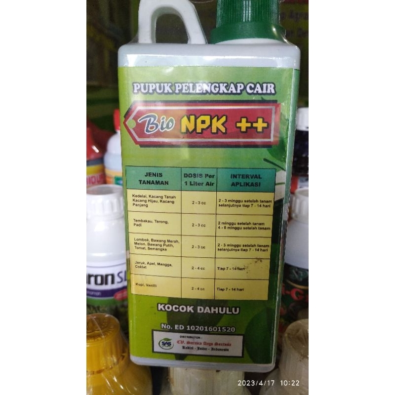 Jual PUPUK PELENGKAP CAIR BIO NPK +++ 1 LITER | Shopee Indonesia