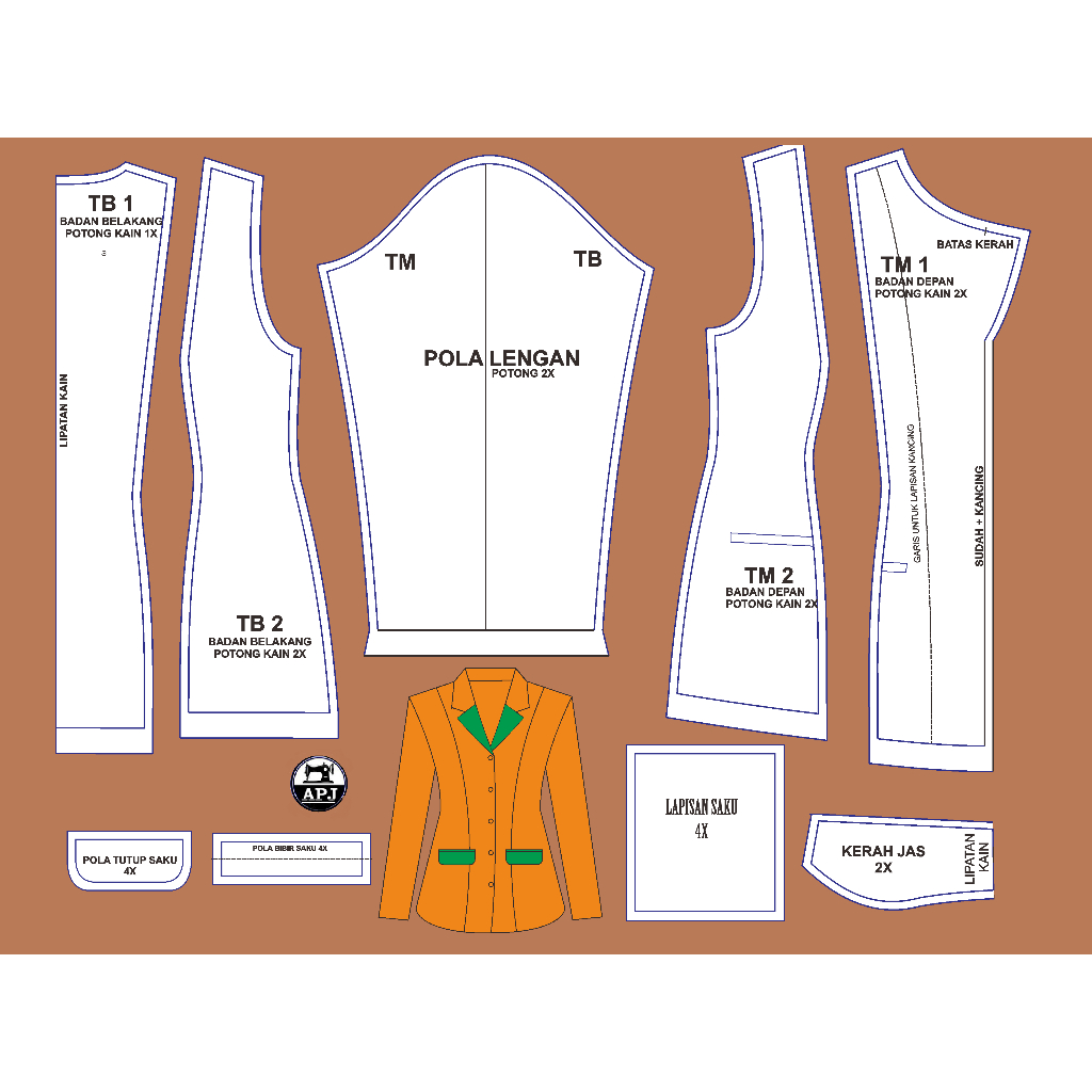 Jual POLA JAHIT BAJU KERJA WANITA KERAH JAS POLA INSTAN | Shopee Indonesia