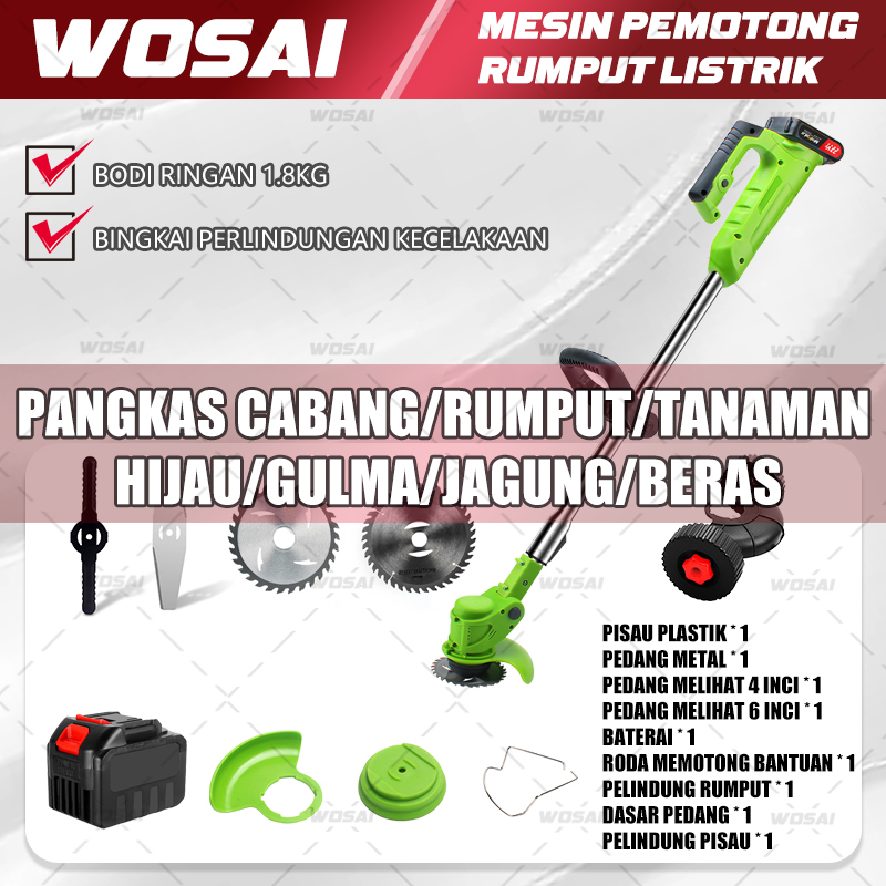 Jual Wosal 26V Mesin Potong Rumput Pemotong Rumput Portable Mesin ...