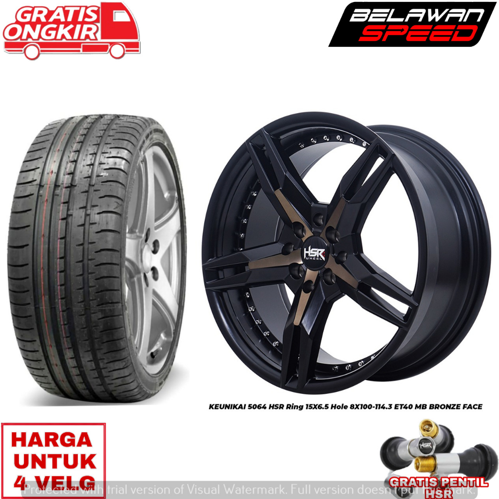 Jual PAKET PELEK PLUS BAN RING 15 HSR KEUNIKAI PCD 4X100/114,3 UNTUK ...