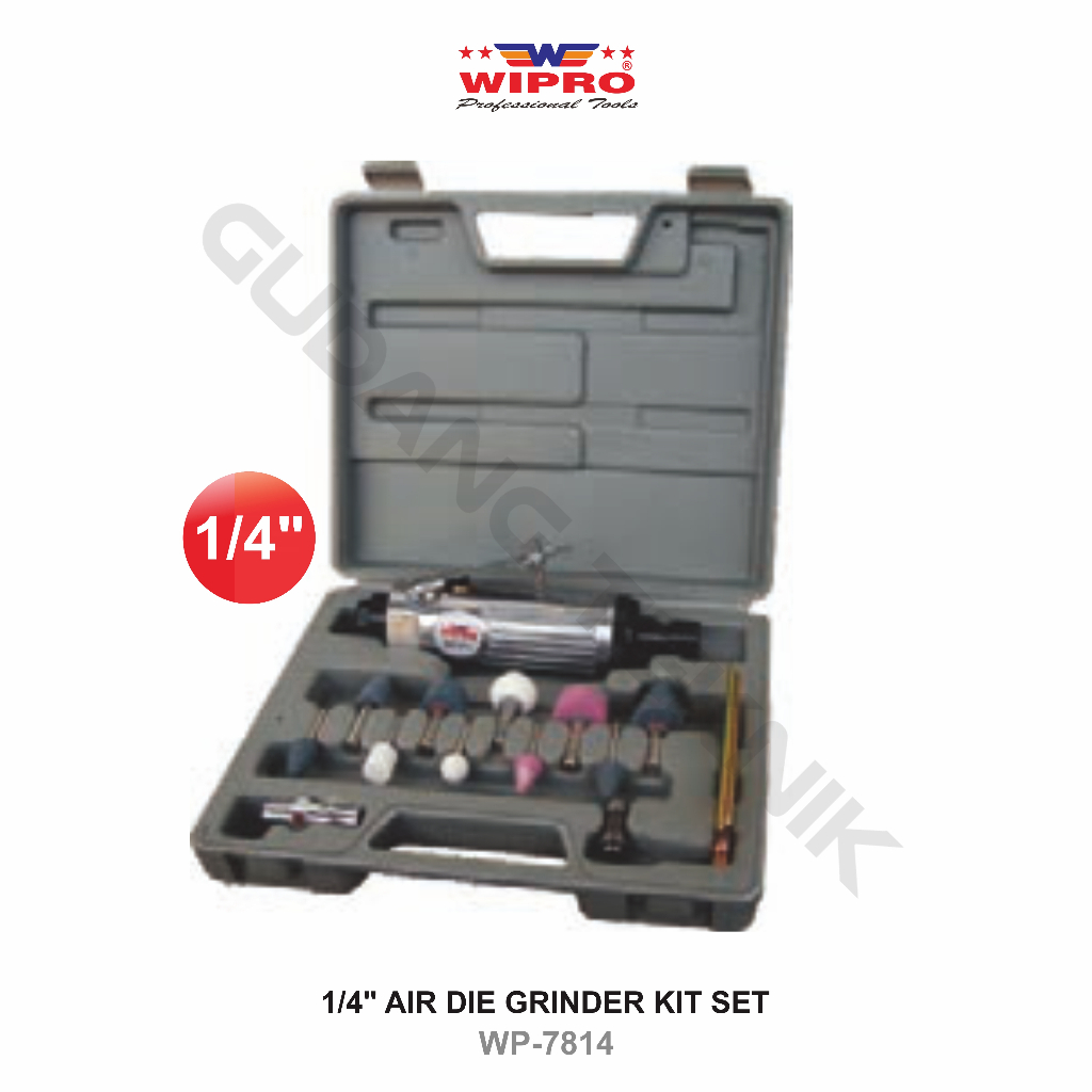 Jual Air Die Grinder 1/4" KIT SET WIPRO WP-7814 / Mini Die Grinder KIT ...