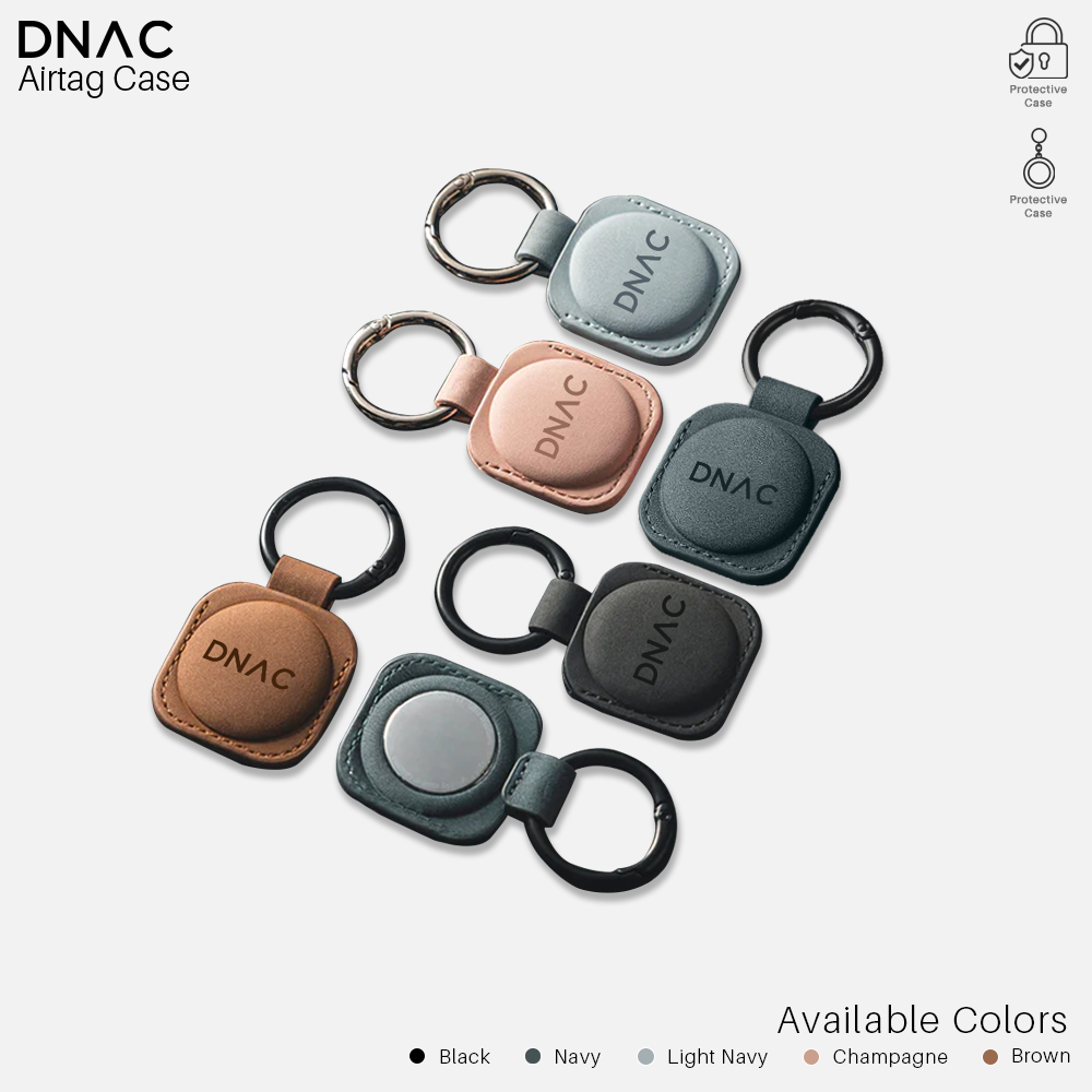Jual DNAC Protective Case Apple AirTag with Keychain Leather - Variant ...