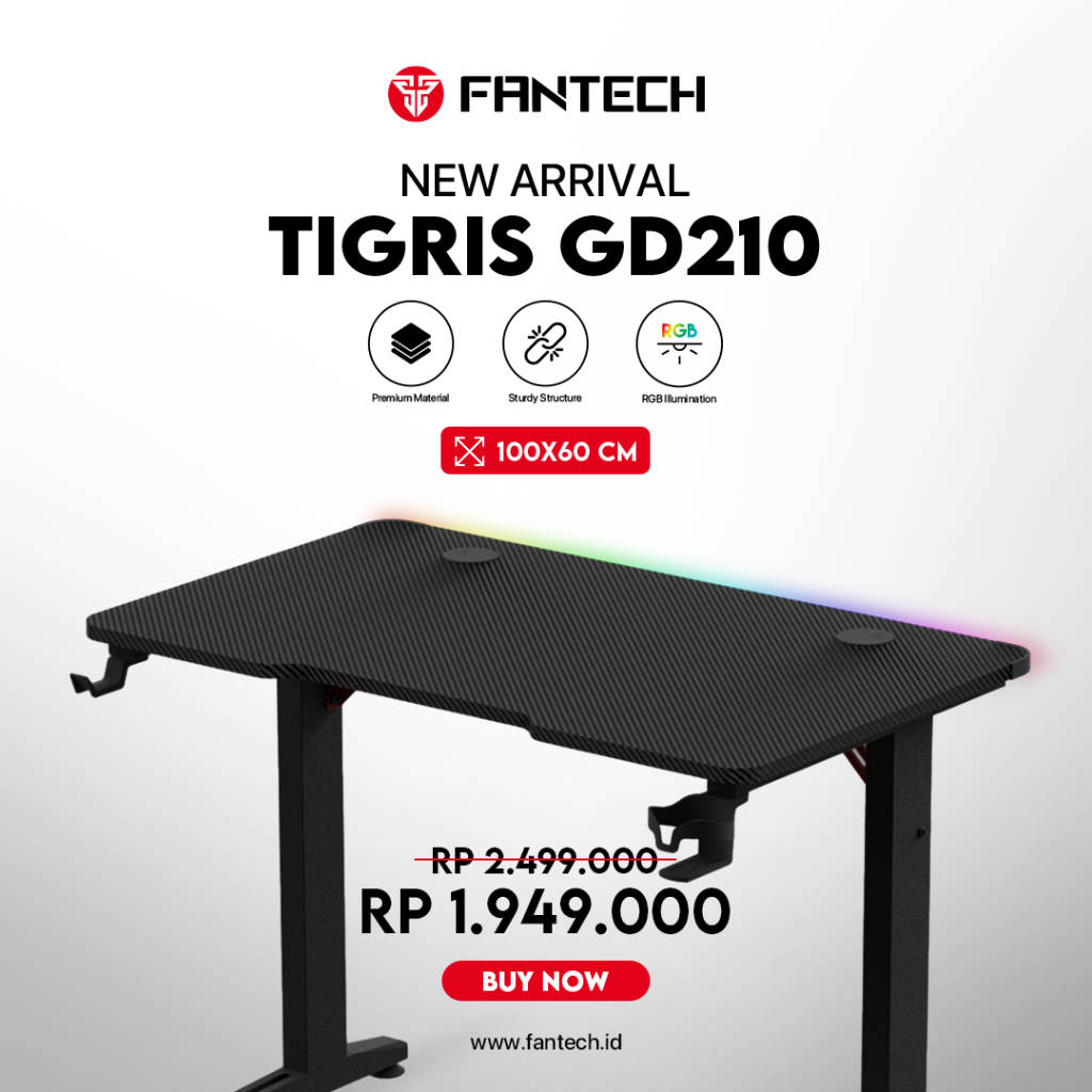 Jual Fantech GD210 Meja Gaming RGB 100CM Gaming Desk | Shopee Indonesia