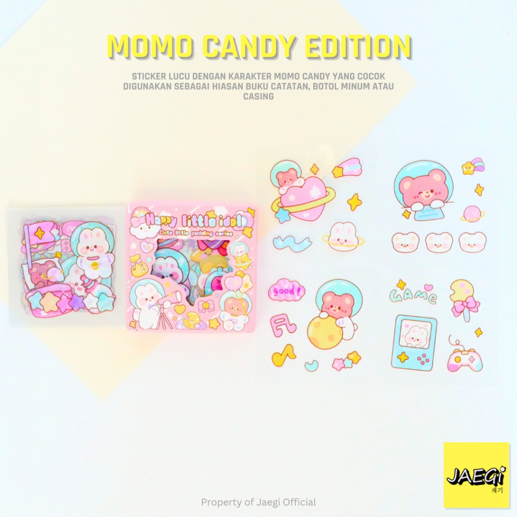 Jual JAEGi - Premium Waterproof Books Sticker Momo Candy Edition 100 ...