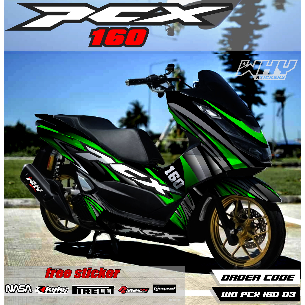 Jual Decal Sticker Variasi Motor Honda PCX 160 Full body - Dekal Stiker ...