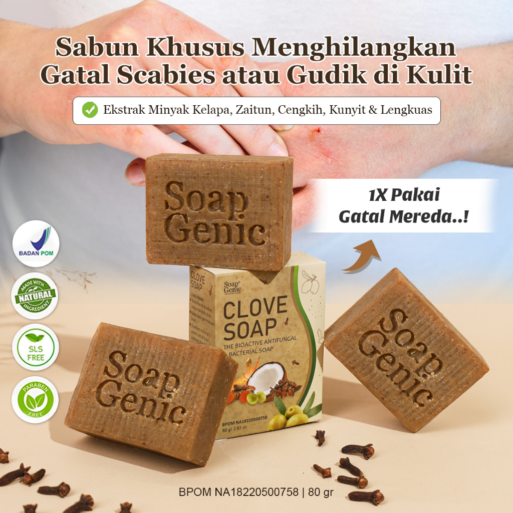 Jual Sabun Scabies Gudik Paling Ampuh Clove Soap BPOM 80gr | Shopee Indonesia