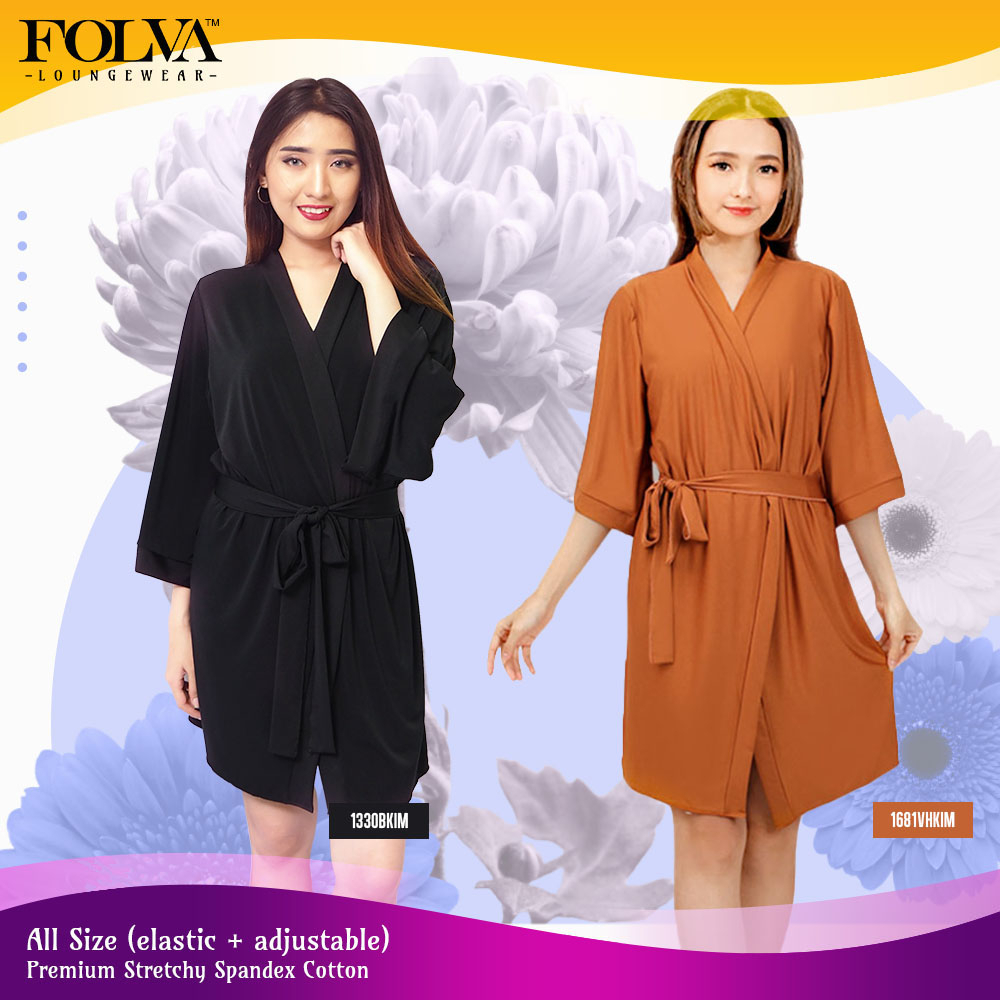 Jual FOLVA Kimono Bridesmaid Baju Tidur Piyama Wanita robe spandex all ...