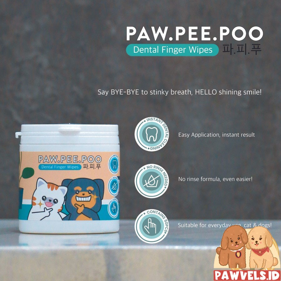 Jual Tissue Pembersih Gigi Anjing/Kucing Paw Pee Poo Dental Finger ...