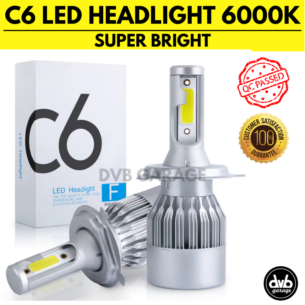 Jual LAMPU C6 LED HEADLIGHT 6000K 3800L - H1 H3 H4 H7 H11 9005 HB3 9006 ...
